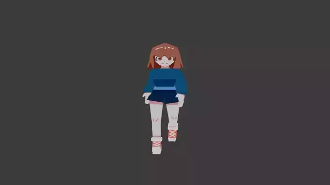 Low-Poly Girl free VR / AR / low-poly 3D model rigged | CGTrader