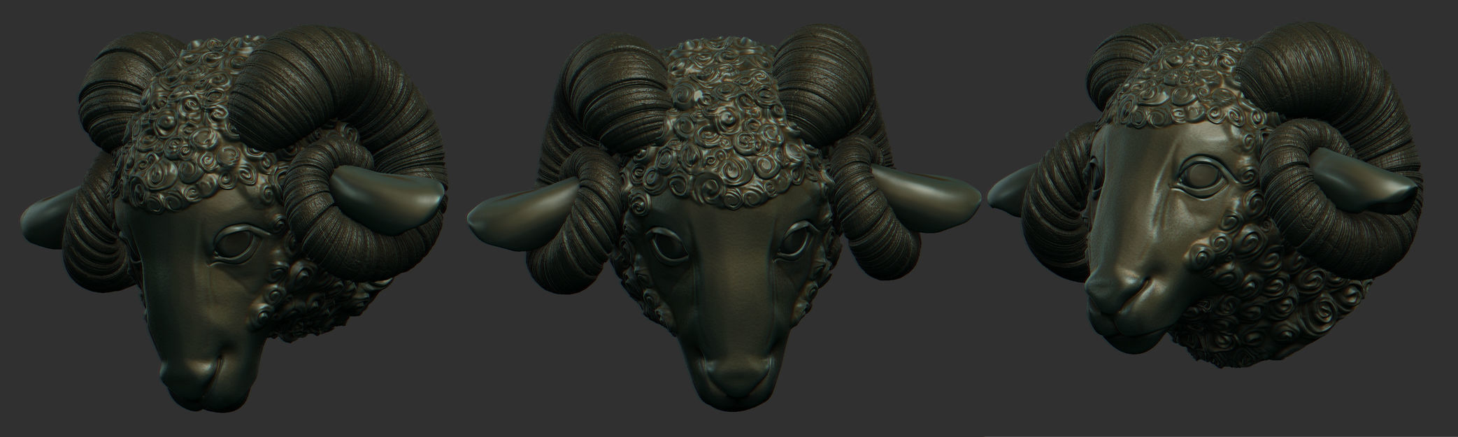 Ram Statue Sculpture 3D model 3D printable | CGTrader