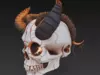 Infernal Skull Collection - Stylized Horned Demon Masks 3D Model Pack ...
