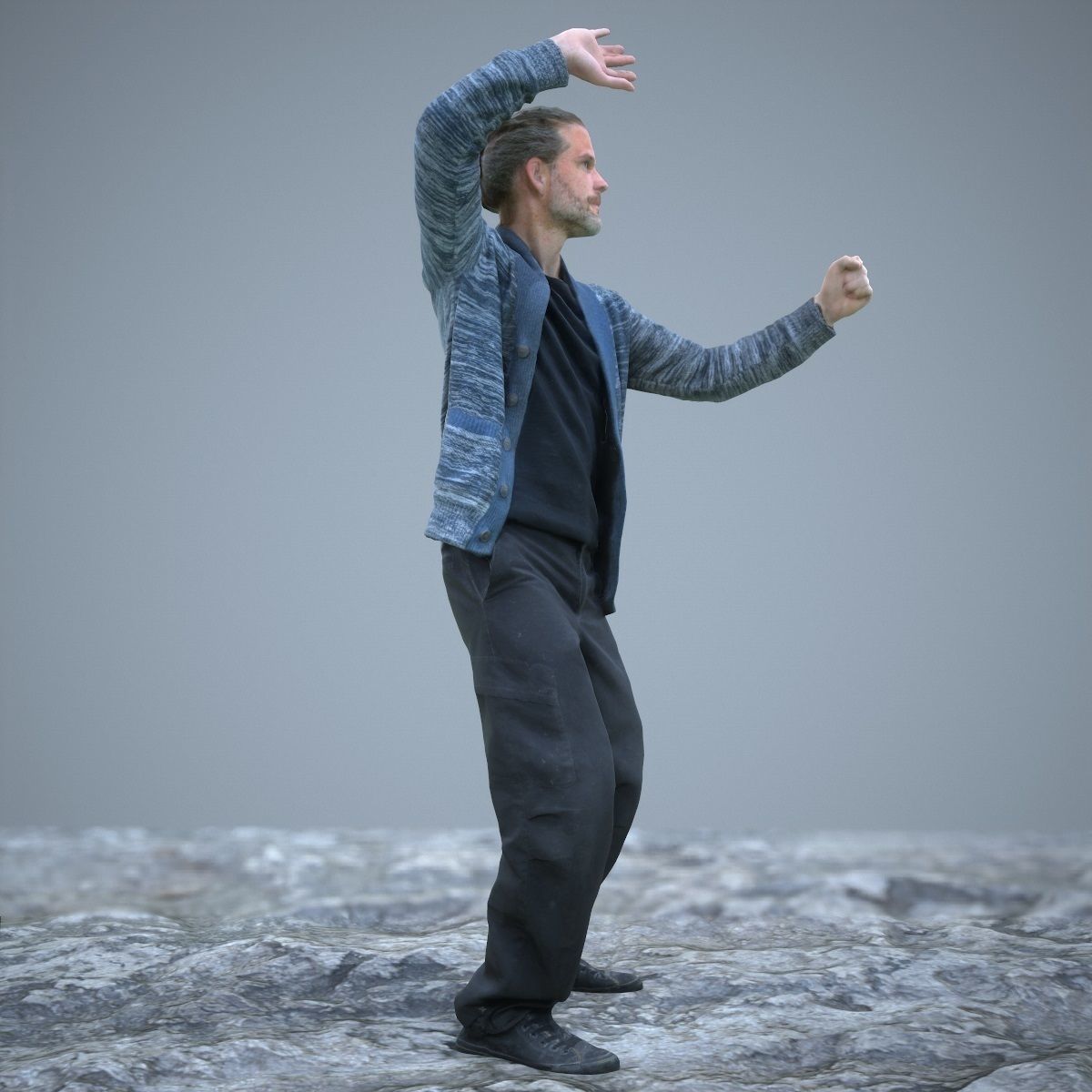 3D model Kung Fu Master Zen Pose VR / AR / low-poly | CGTrader