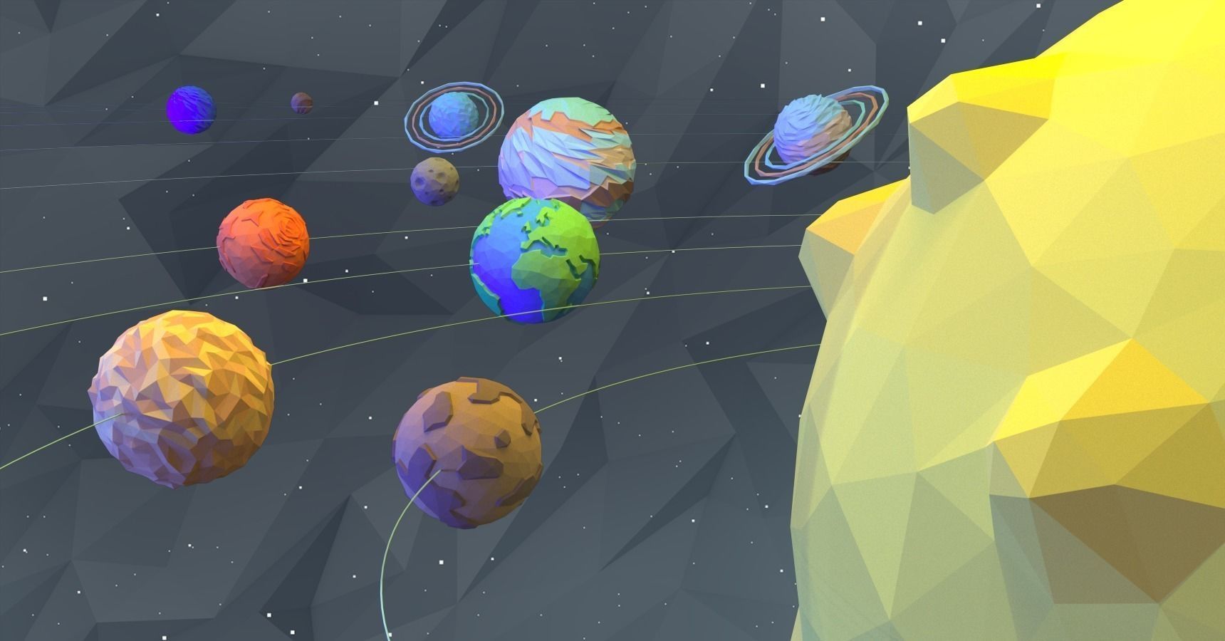 3D model Low poly planets VR / AR / low-poly | CGTrader