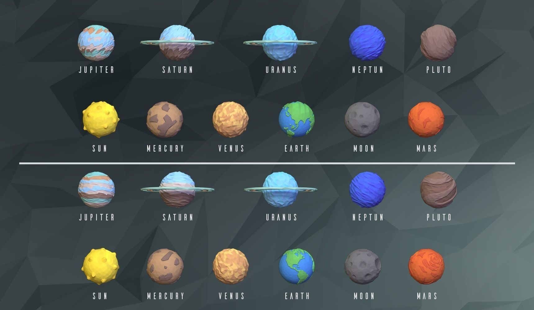 3D model Low poly planets VR / AR / low-poly | CGTrader