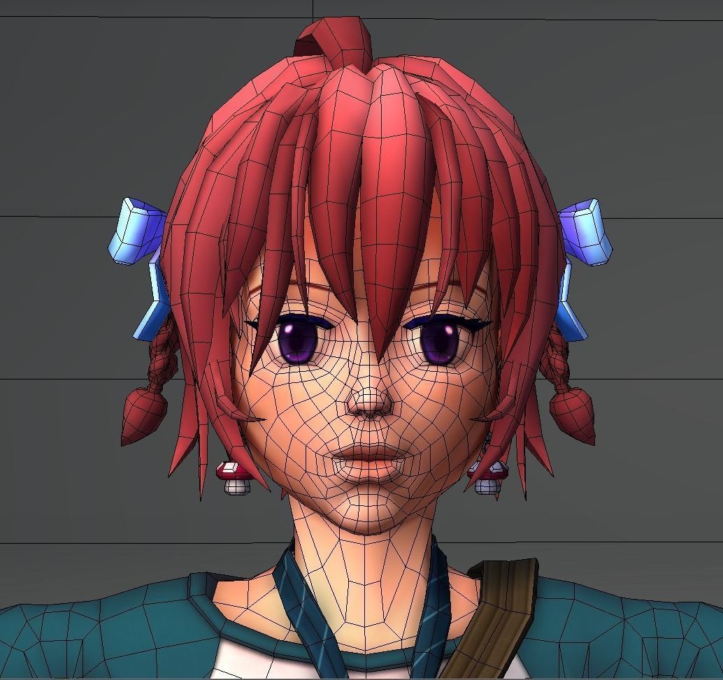 3D model Anime school girl - RIGGED - low poly VR / AR / low-poly ...