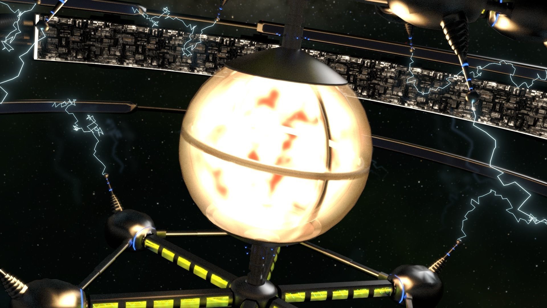 3D model Dyson Sphere Space Station Colony VR / AR / low-poly | CGTrader