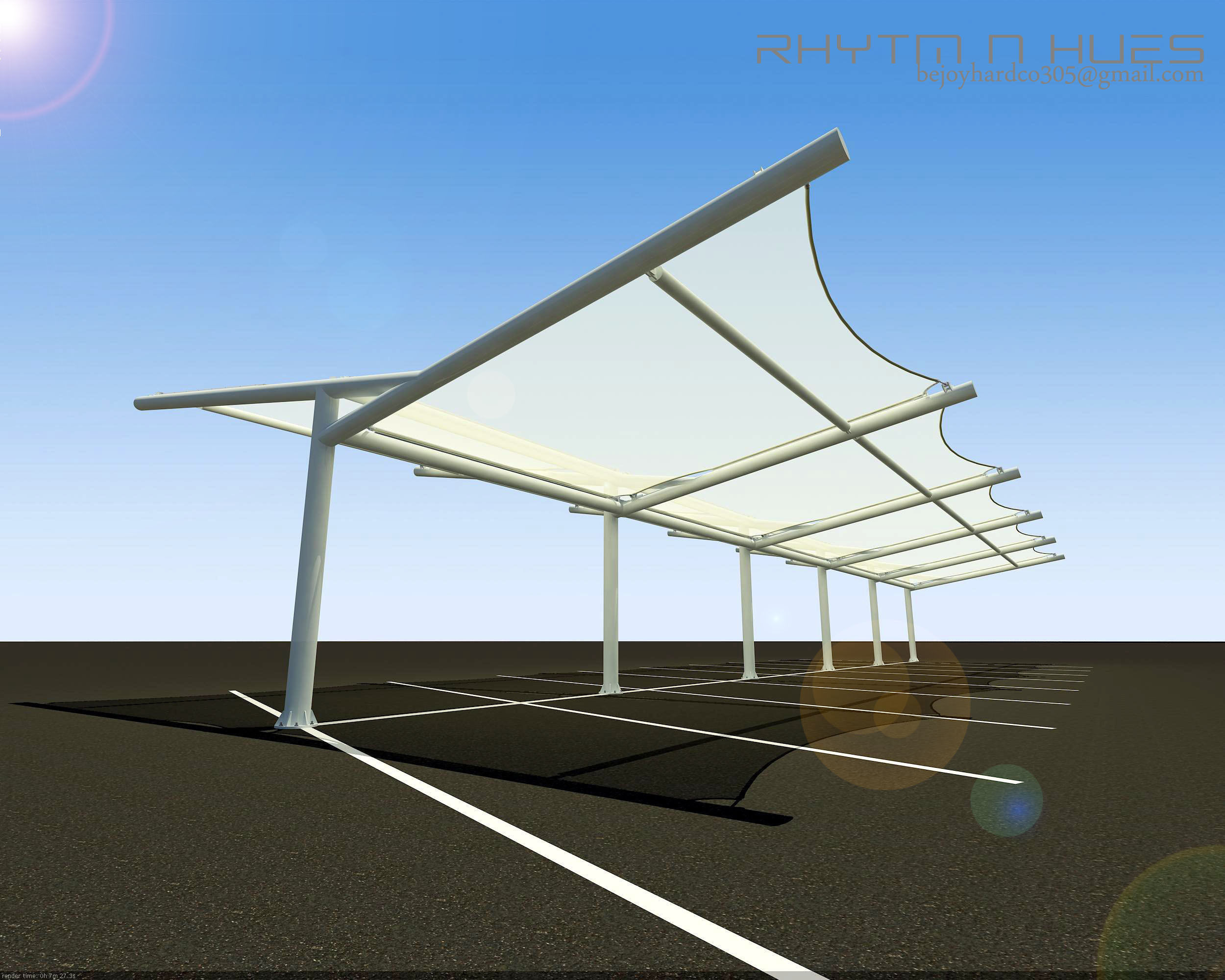 Fabric Shade Structure free 3D model | CGTrader