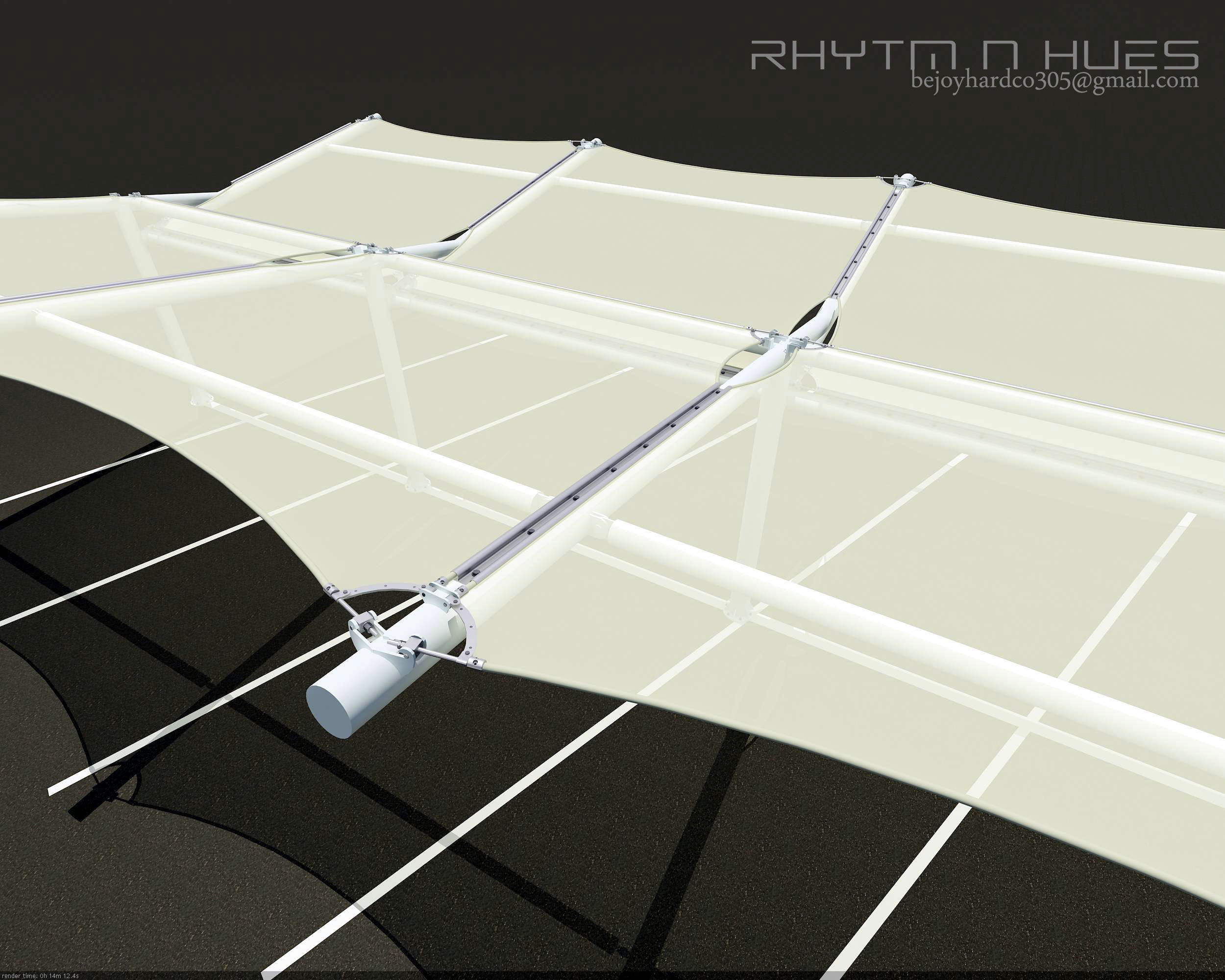 Fabric Shade Structure free 3D model | CGTrader