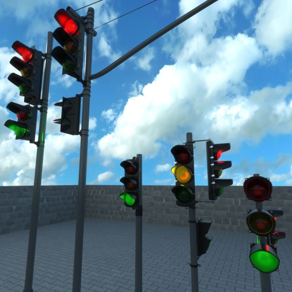 traffic lights collection 3D model | CGTrader