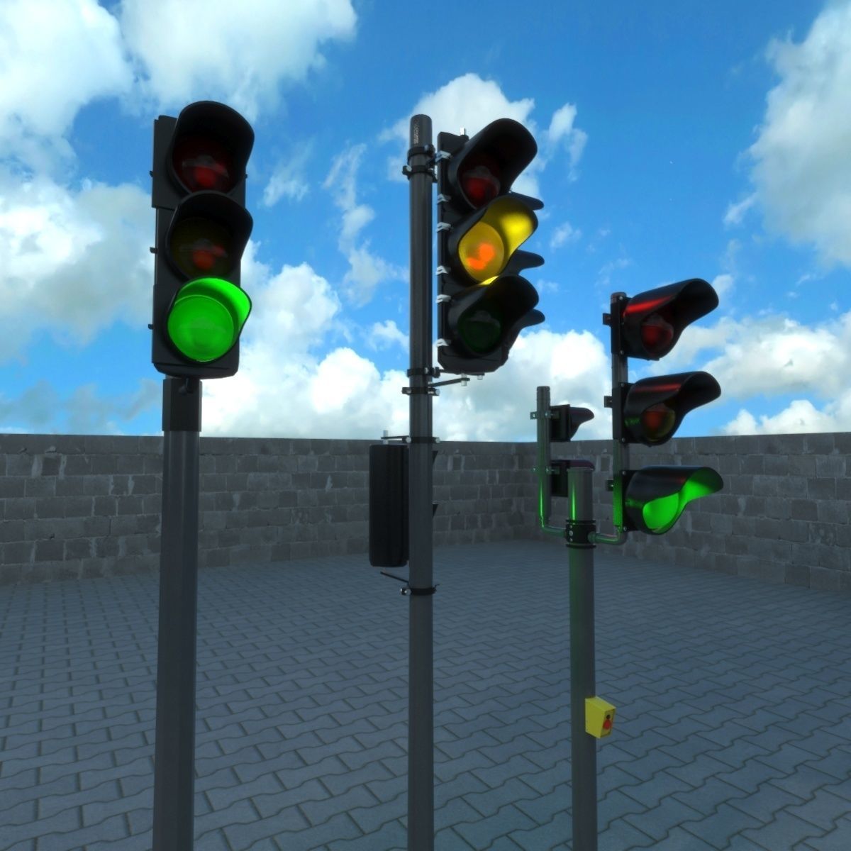 traffic lights collection 3D model | CGTrader