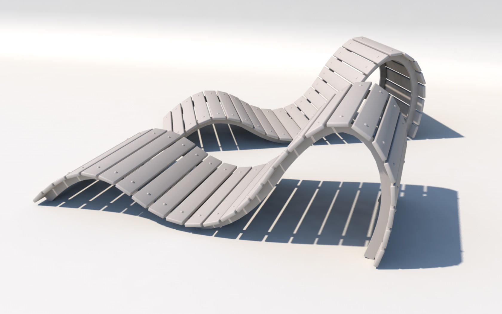 solid design sunbed 3D model | CGTrader
