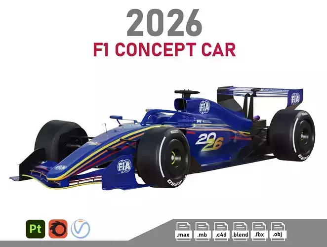 F1 Concept Car 2026 free 3D model | CGTrader