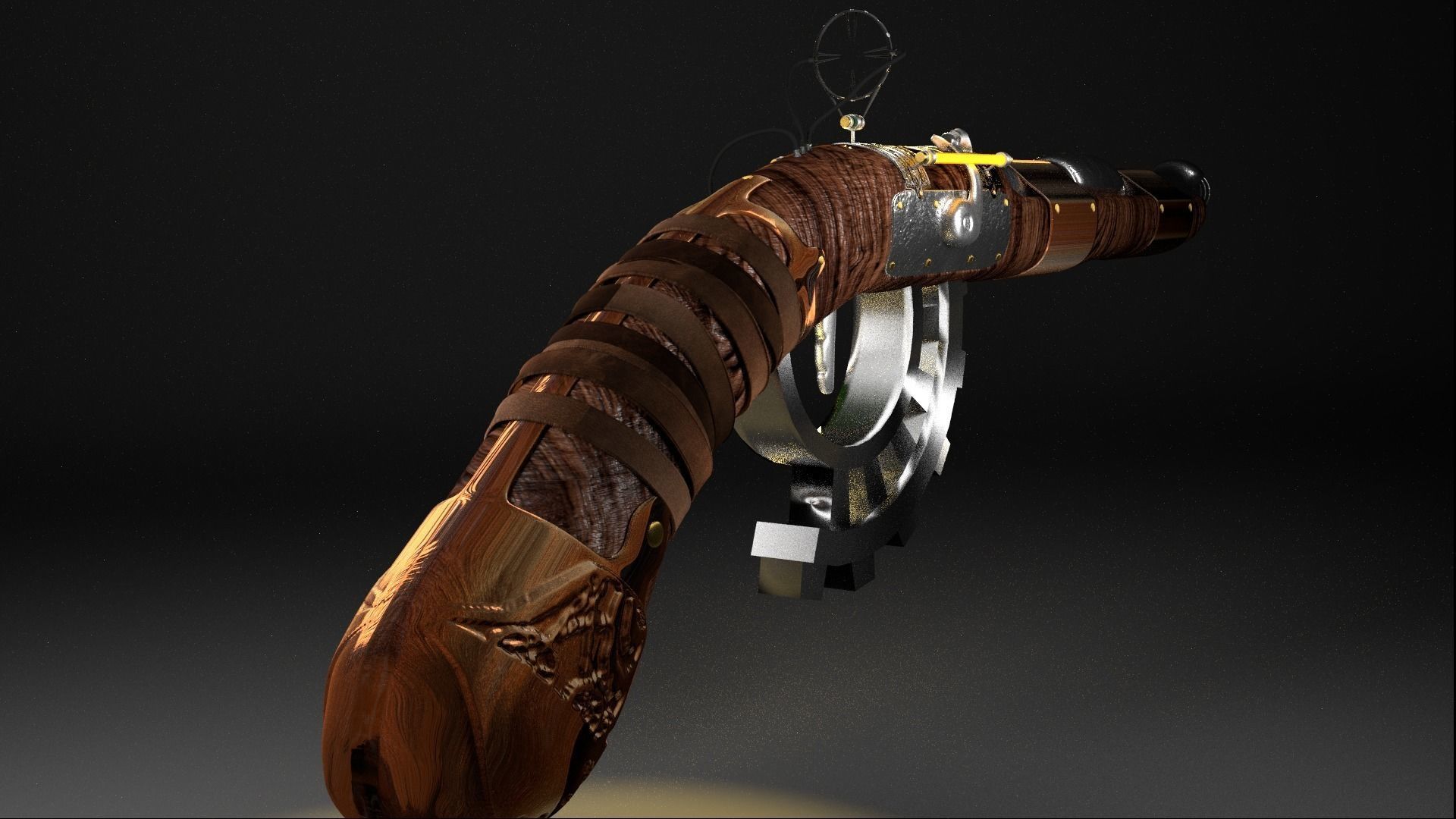 Steampunk Flintlock Pistol 3D model | CGTrader