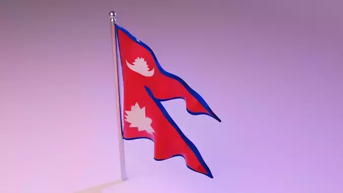 Nepali National Flag free 3D model rigged | CGTrader