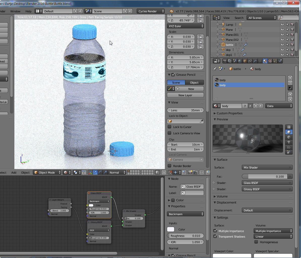 Bottled water free 3D model | CGTrader