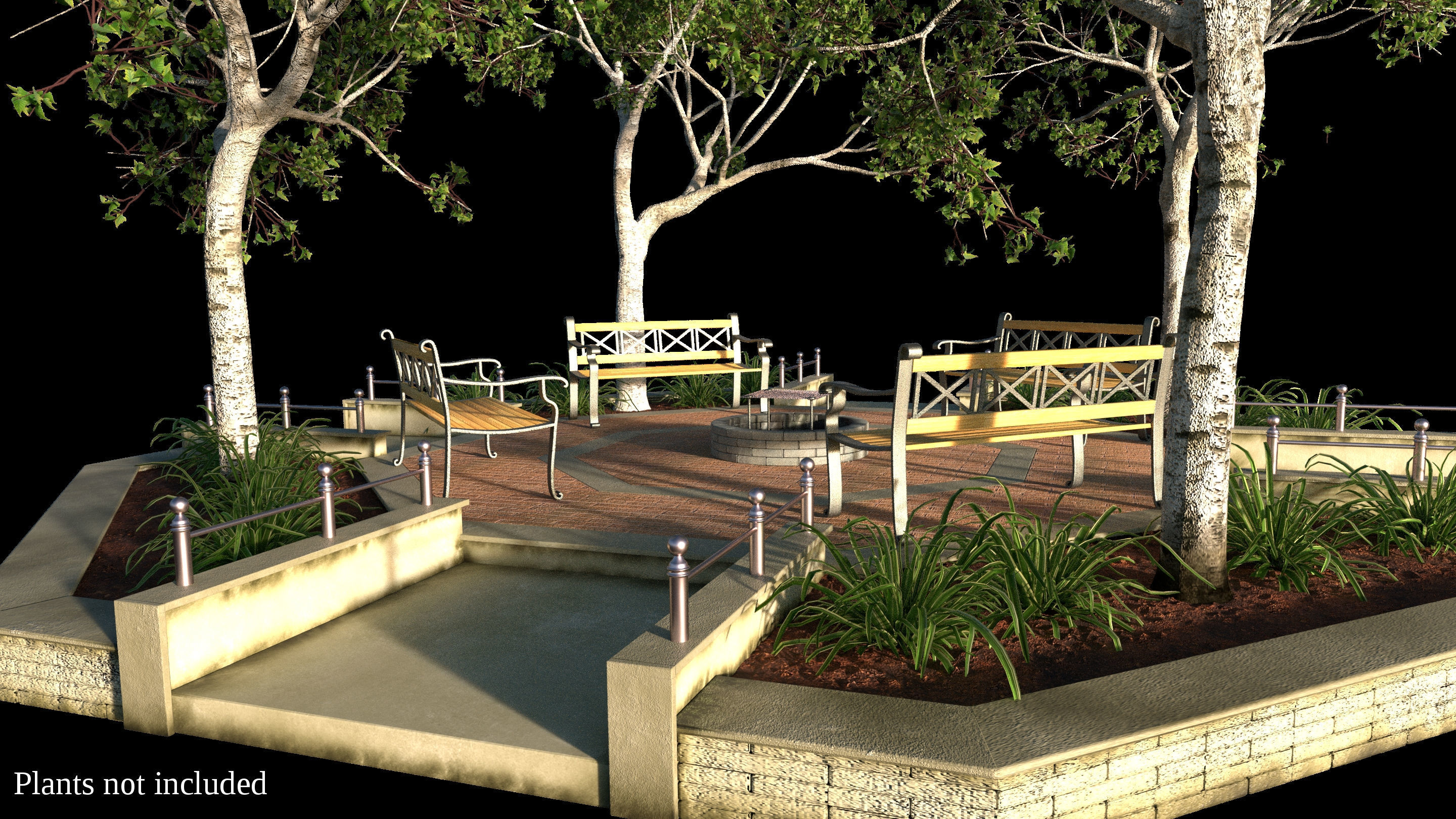 Small Octagon Garden Bed with PBR 3D model | CGTrader