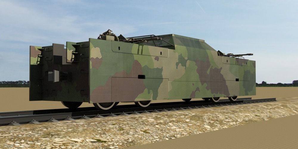 Military Armoured Train 3D model | CGTrader
