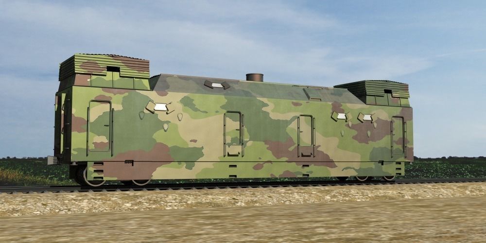 Military Armoured Train 3D model | CGTrader