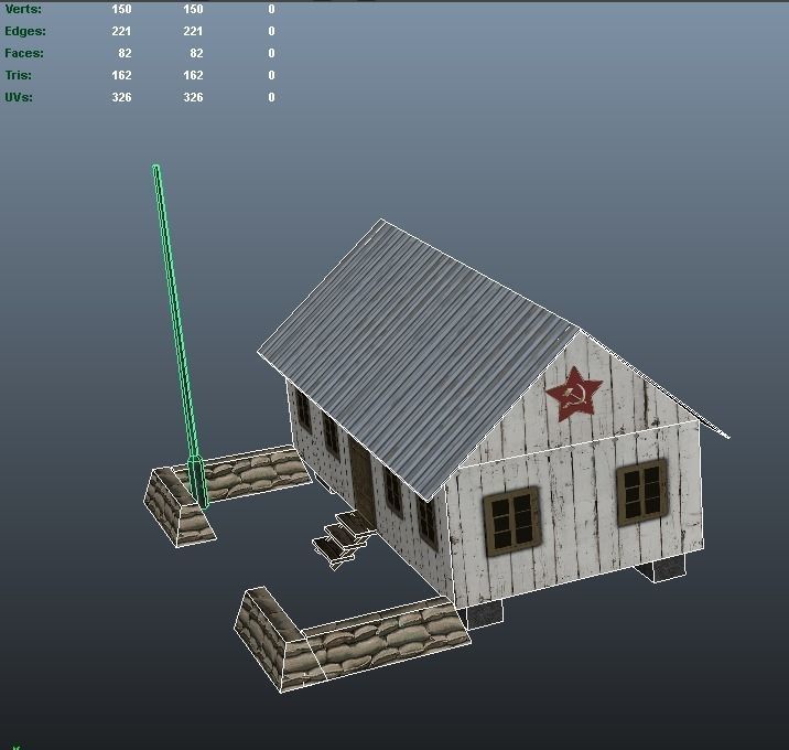 3D model Soviet Barracks from World War 2 VR / AR / low-poly | CGTrader