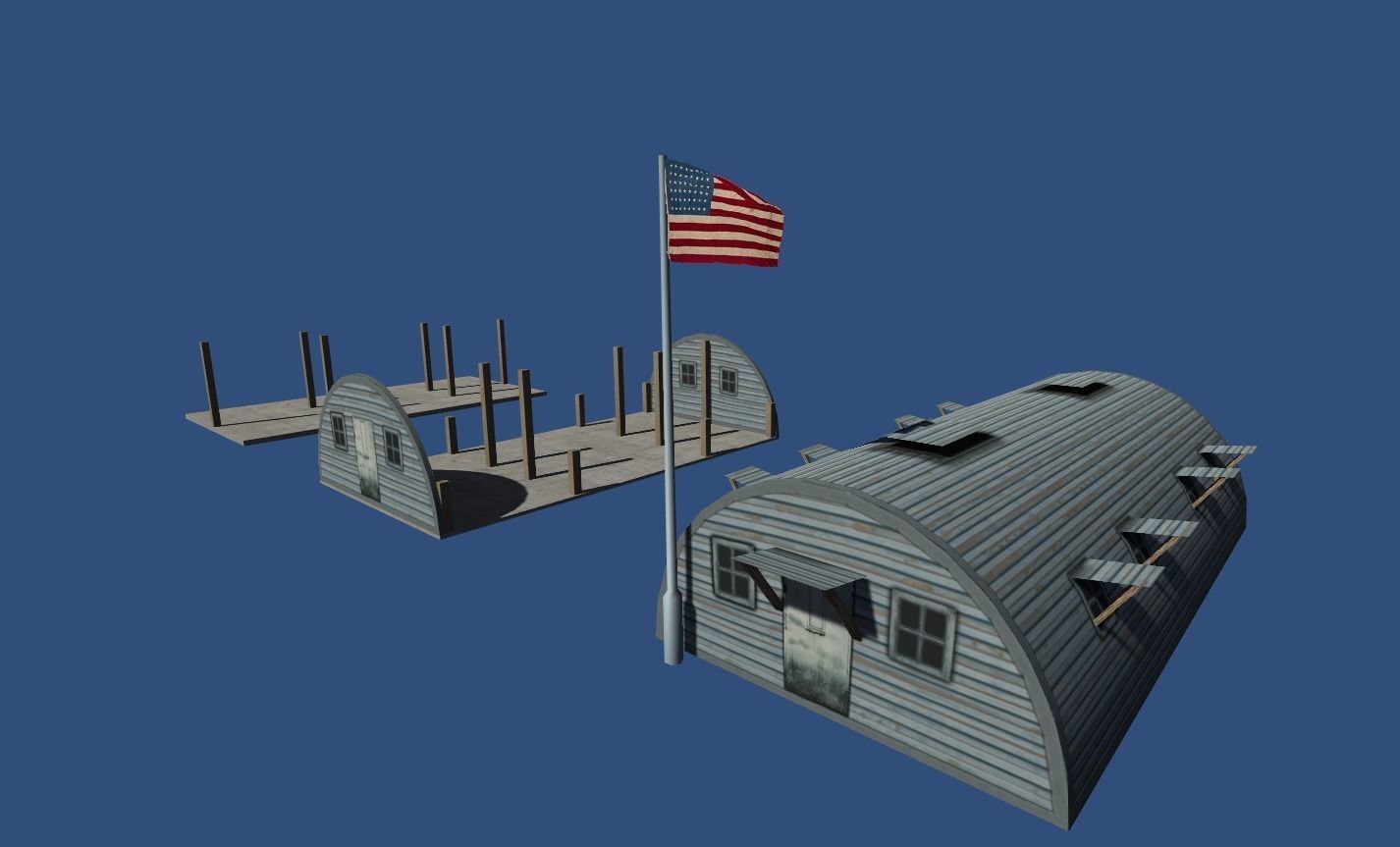 3D model Us Barracks from World War 2 VR / AR / low-poly | CGTrader