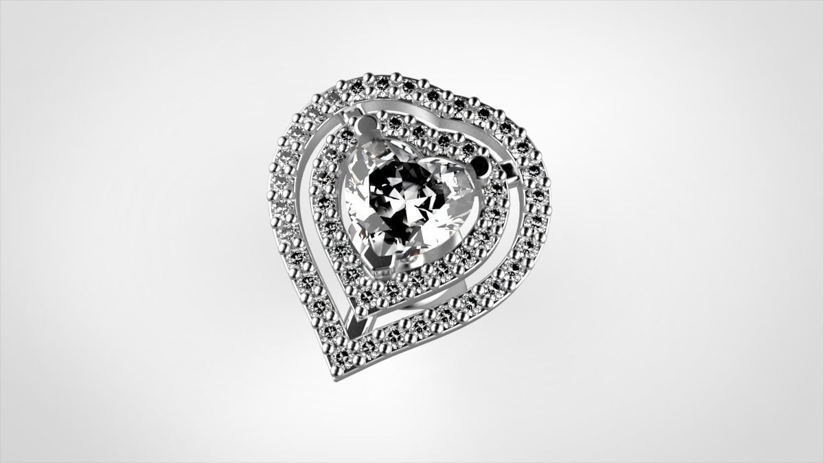 Heart earrings 3D model 3D printable | CGTrader