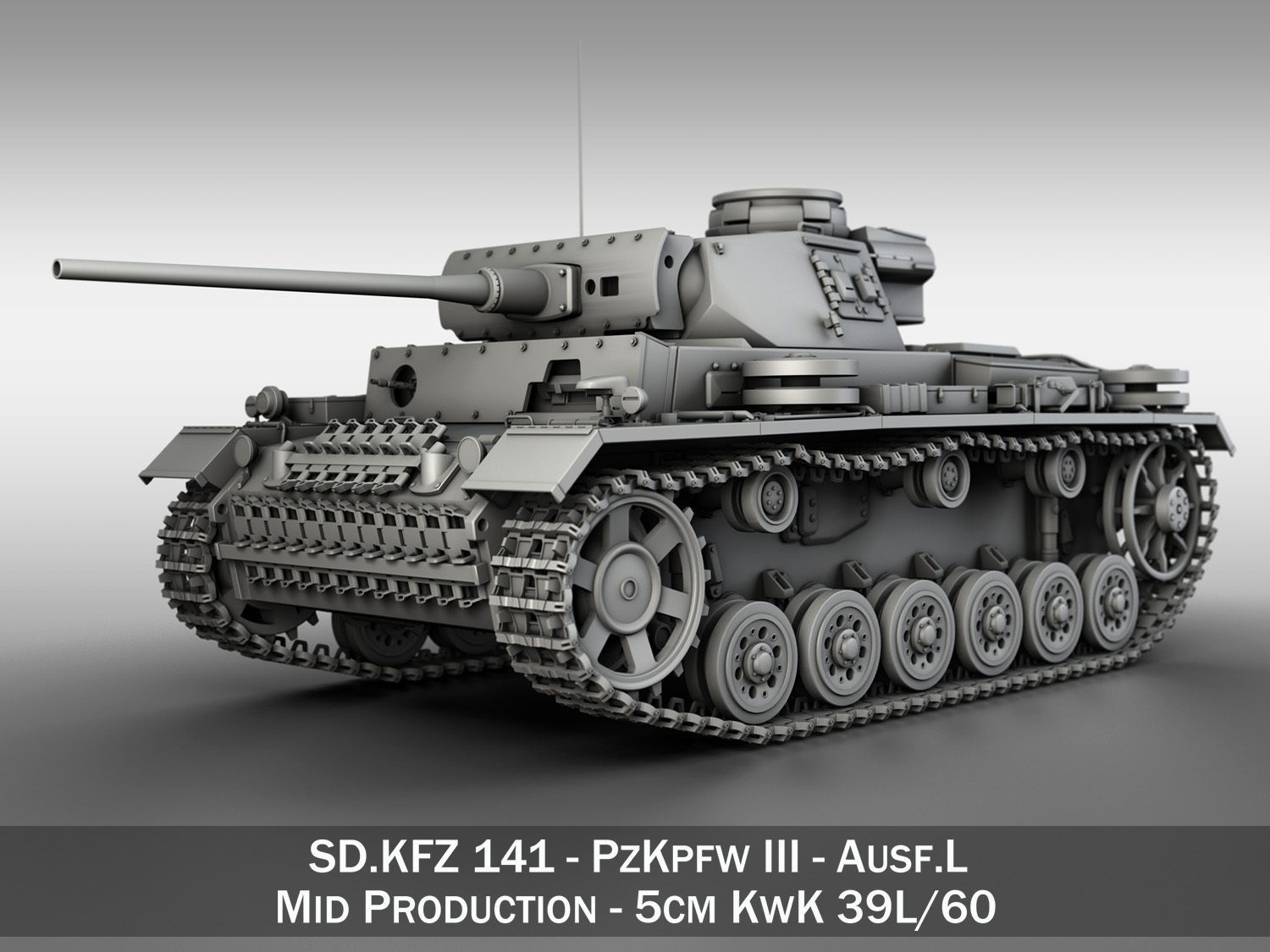 PzKpfw III - Panzerkampfwagen III - Ausf L 3D model