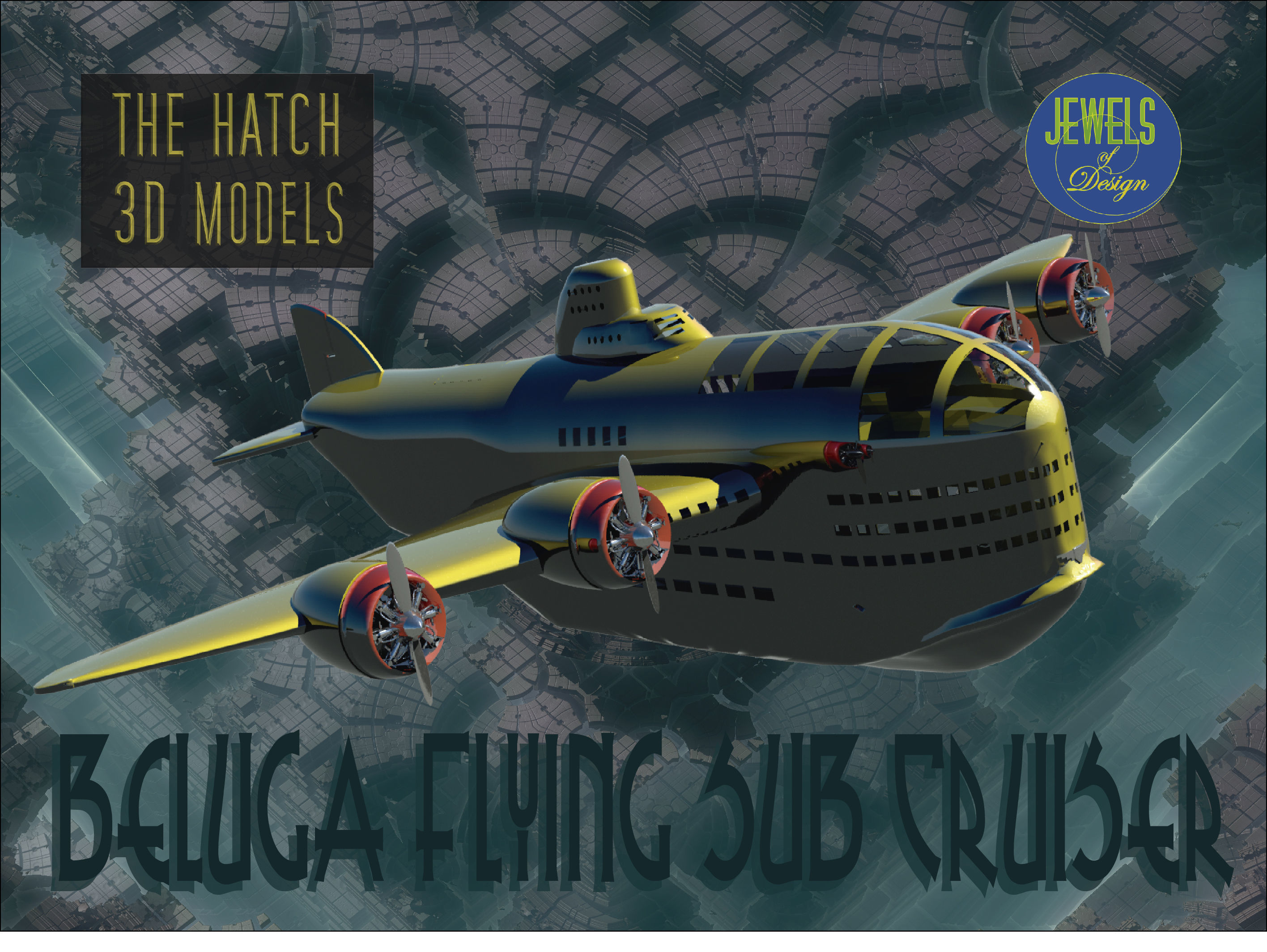 Flying submarine Cruiser 3D model | CGTrader