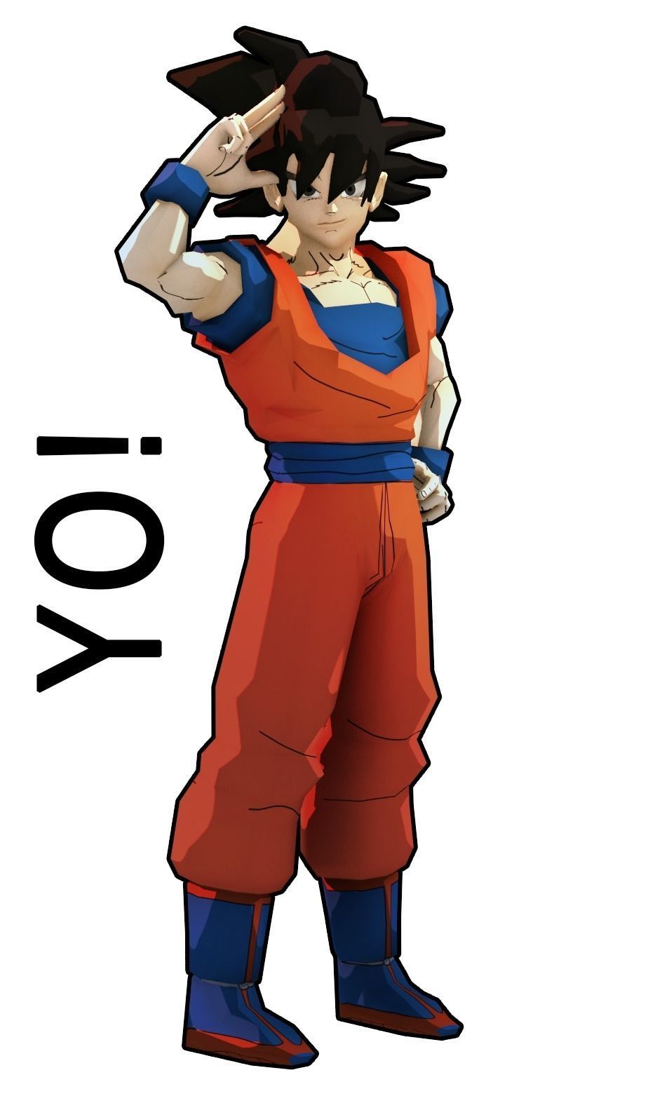 Goku Low poly base form v1 free VR / AR / low-poly 3D model rigged ...