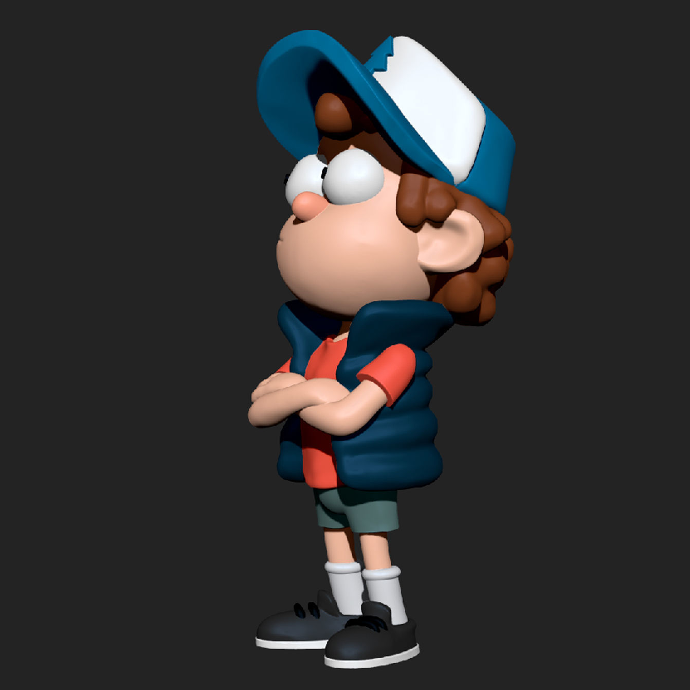 Dipper cartoon character wearing cap and hat 3D model 3D printable ...