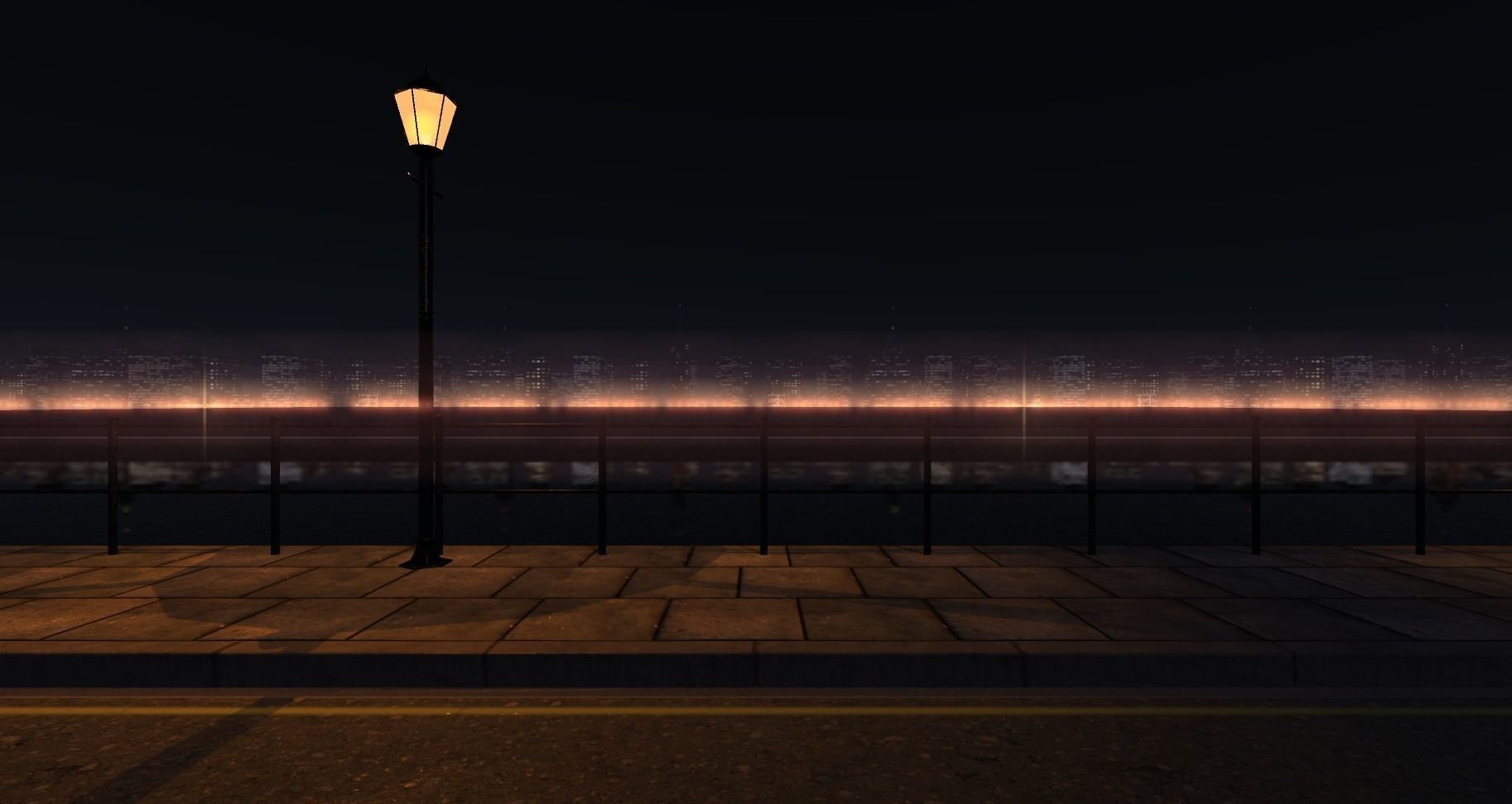 3D model Skyline - City at Night VR / AR / low-poly | CGTrader