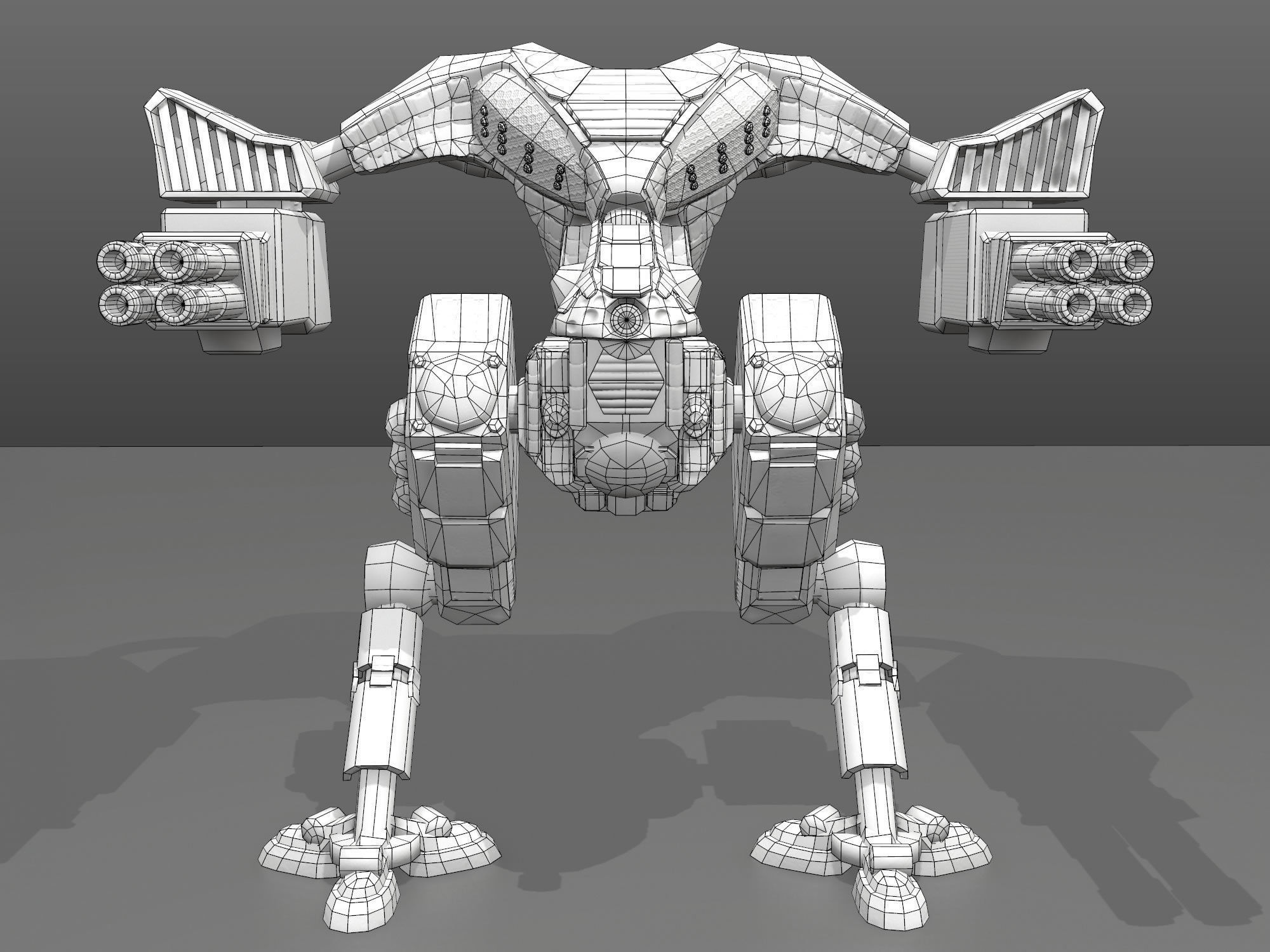 3D model Battle mech low poly VR / AR / low-poly rigged animated | CGTrader