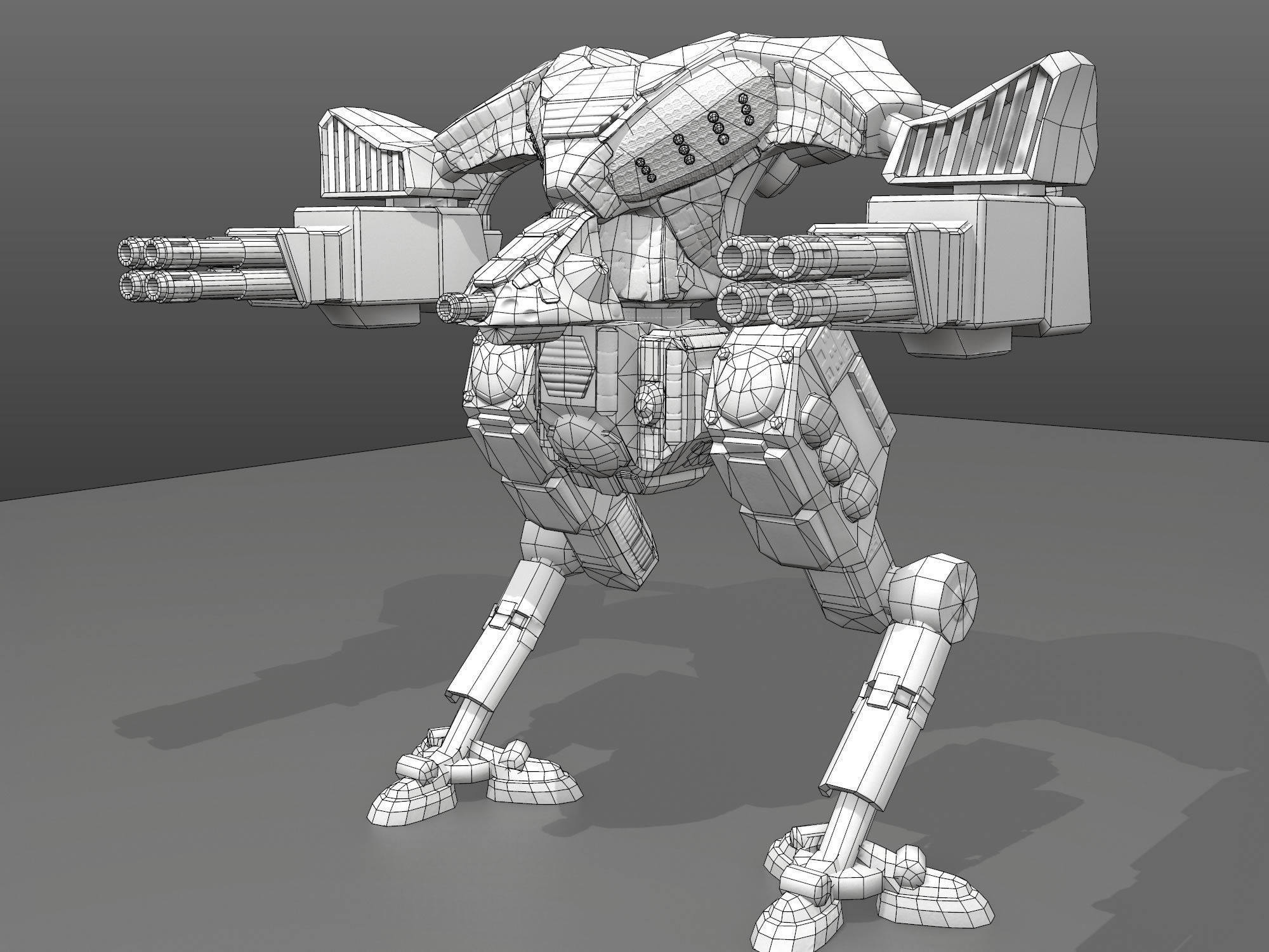 3D model Battle mech low poly VR / AR / low-poly rigged animated | CGTrader