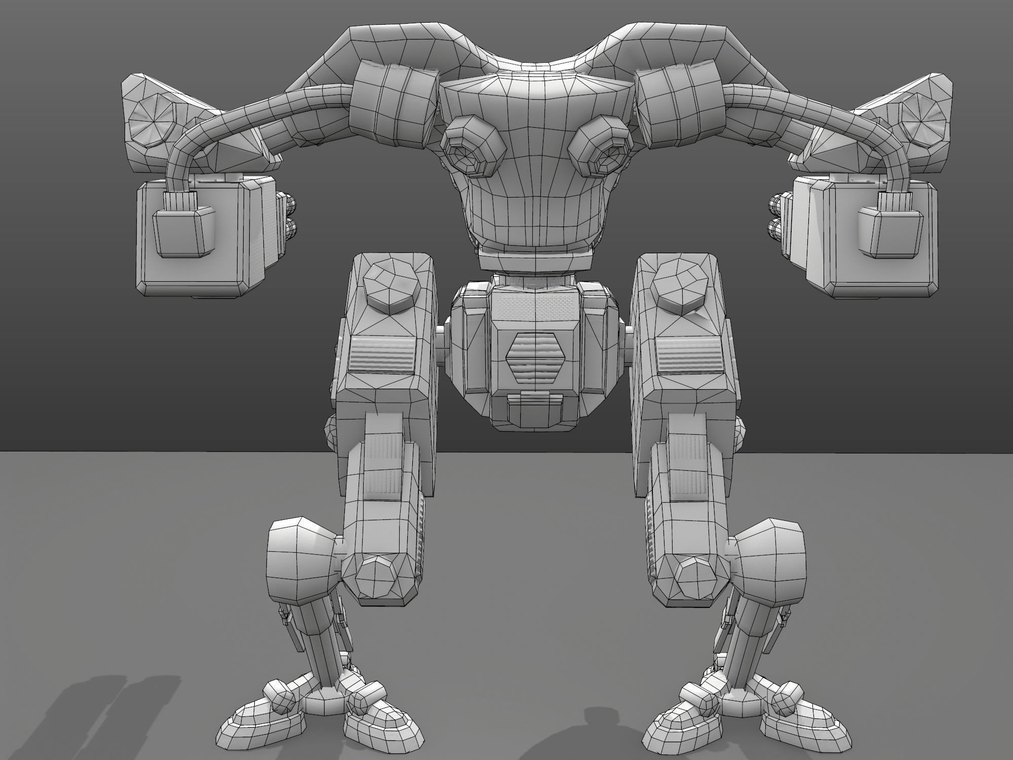 3D model Battle mech low poly VR / AR / low-poly rigged animated | CGTrader