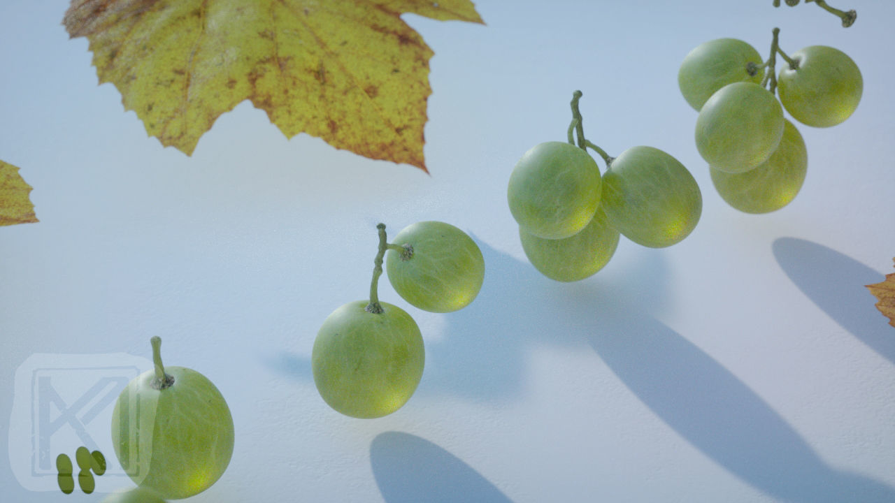 3D model Grapes Single Fruit Bunches and Model Kit VR / AR / low-poly ...