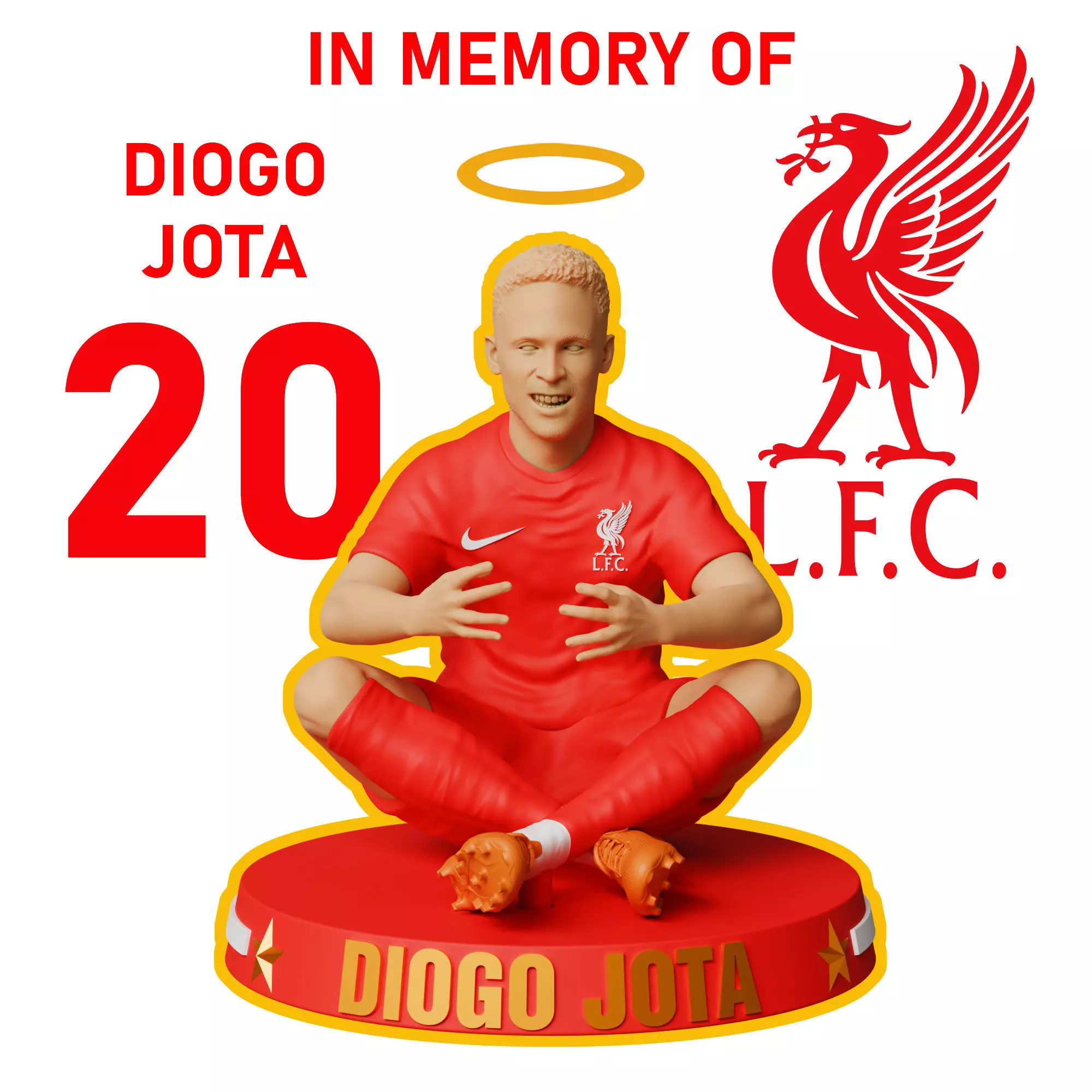 Diogo Jota Tribute Free 3D Printable Figure Liverpool Star free 3D ...