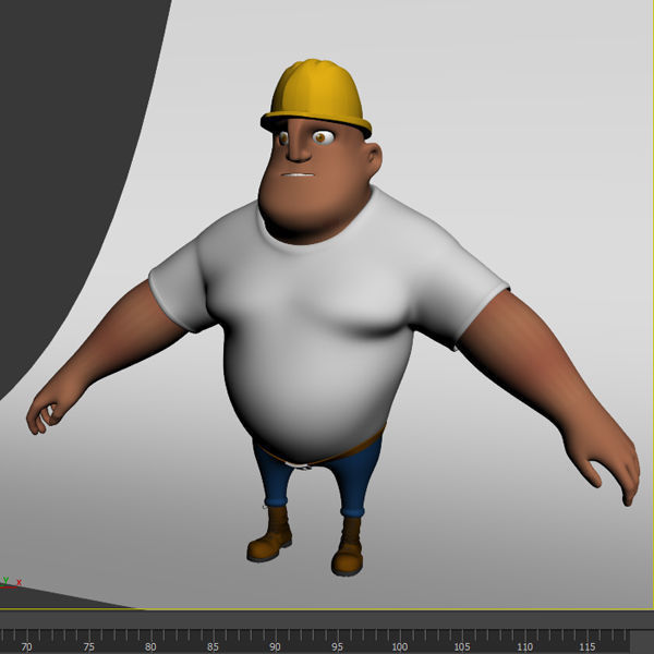 Worker Cartoon Rigged 3D model rigged | CGTrader