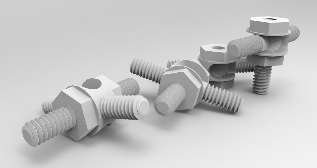 3D Printing Bolt Fastener Hinge Joint free 3D model 3D printable | CGTrader