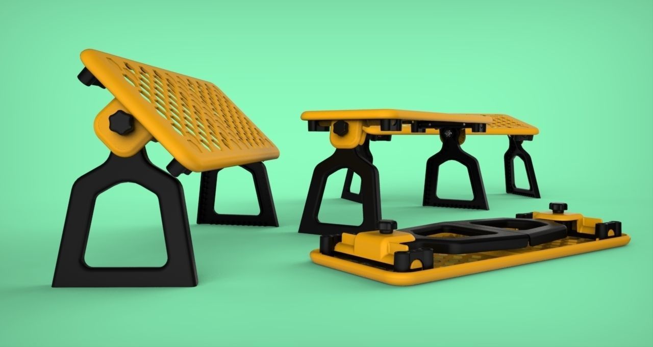 Bencho folding bench free 3D model 3D printable | CGTrader