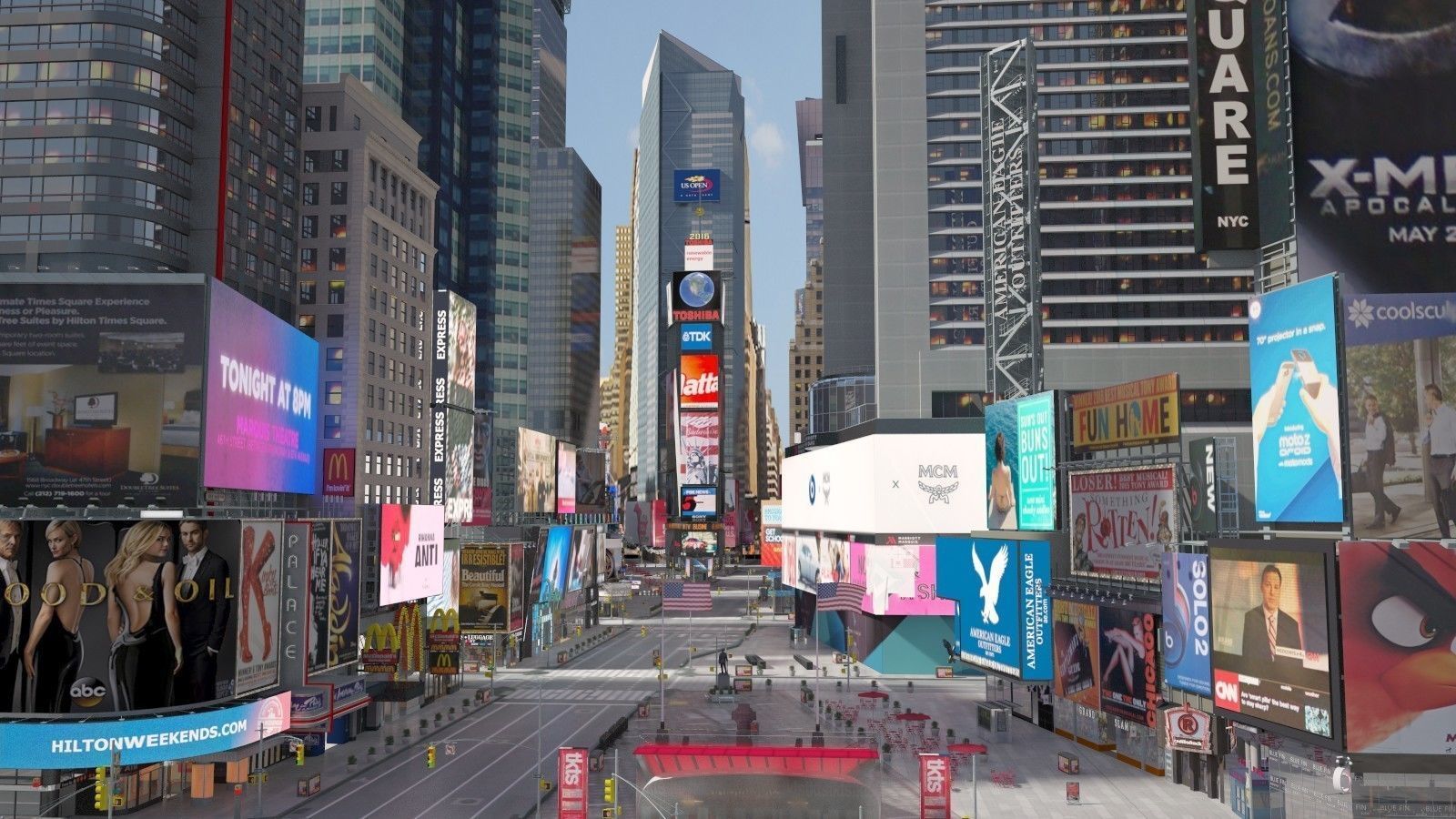New York Times Square at Day and Night 3D model | CGTrader