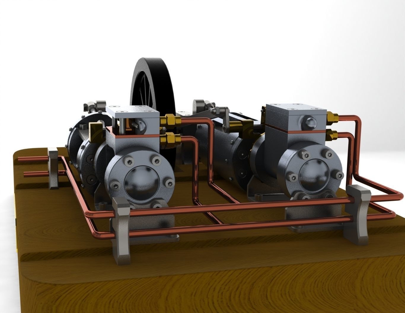 Twin Steam Engines in Factory Layout free 3D model animated | CGTrader