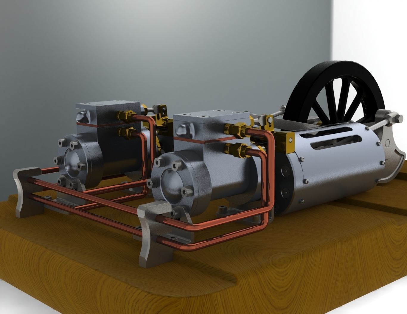 Twin Steam Engines in Factory Layout free 3D model animated | CGTrader