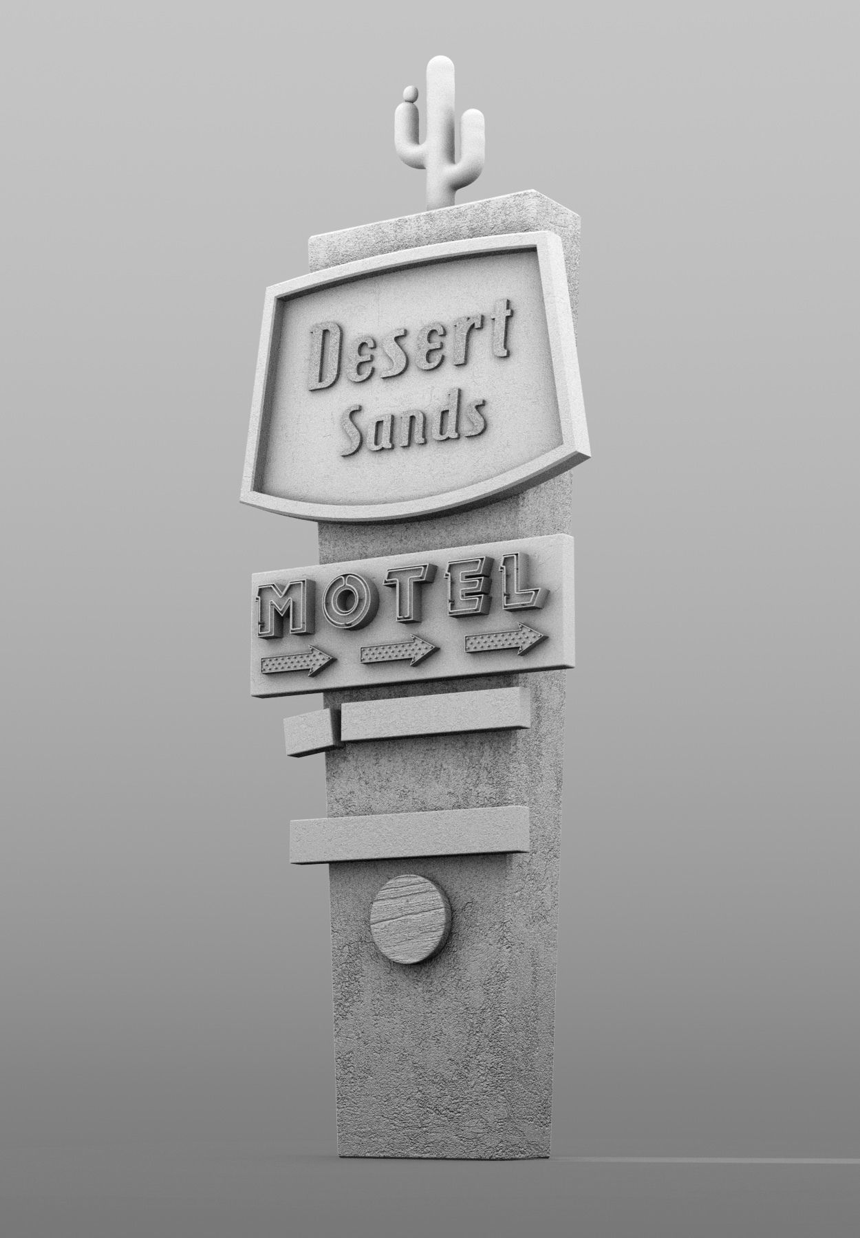 Wheatered Motel Sign 3D model | CGTrader