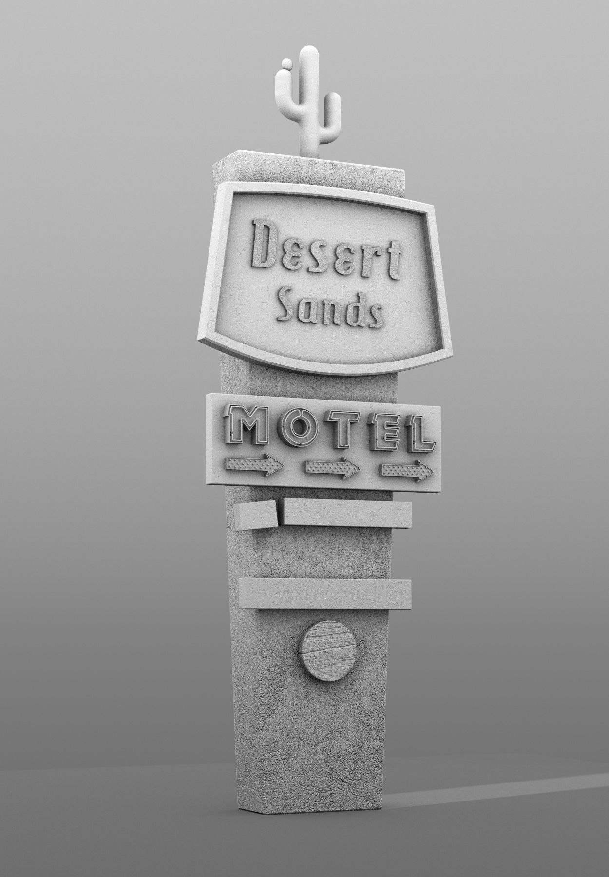 Wheatered Motel Sign 3D model | CGTrader
