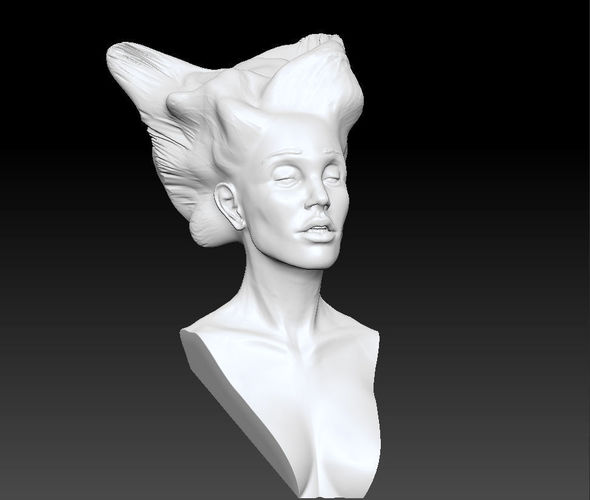 Angel Bust Wing-Haired Lady free 3D Model 3D printable OBJ STL ...