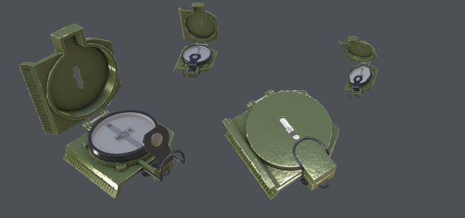 3D model Realistic Military Compass VR / AR / low-poly | CGTrader