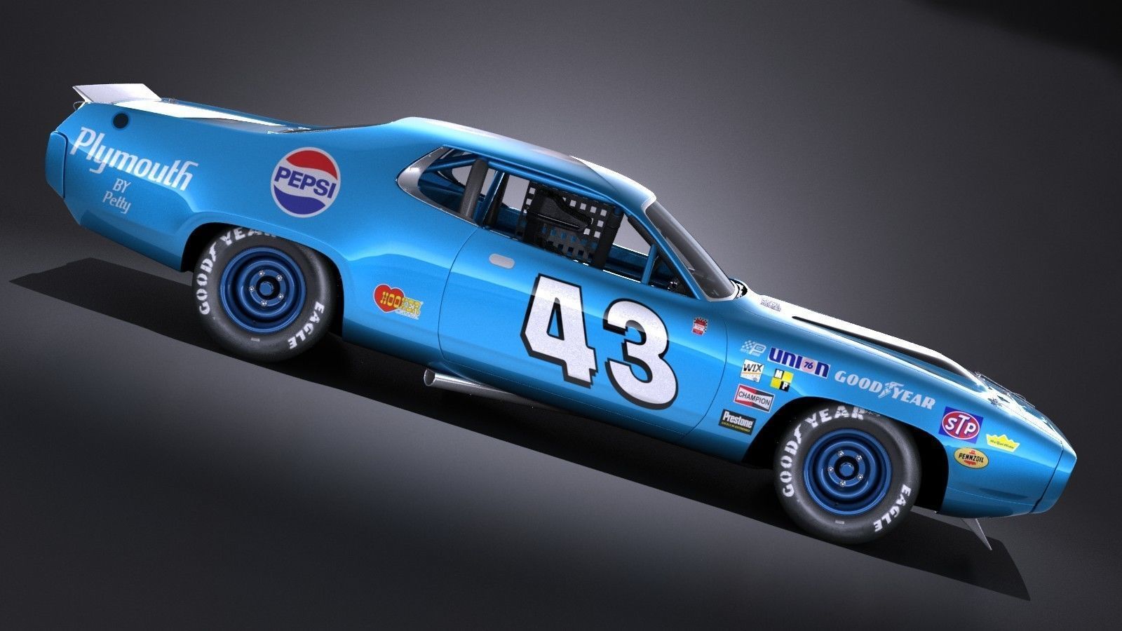 Plymouth Roadrunner NASCAR Richard Petty 1971 3D model | CGTrader