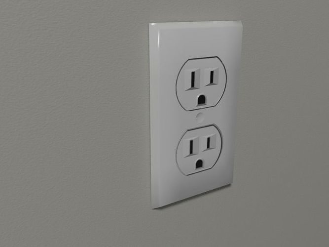 Low-poly 125 VAC Wall Outlet - USA free VR / AR / low-poly 3D model ...