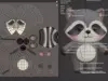 3D model Cartoon Raccoon Chibi Kawaii Character Rigged Animated VR / AR ...