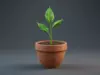 Free Flower Pot Cartoon Style Plant 3D Model free 3D model | CGTrader