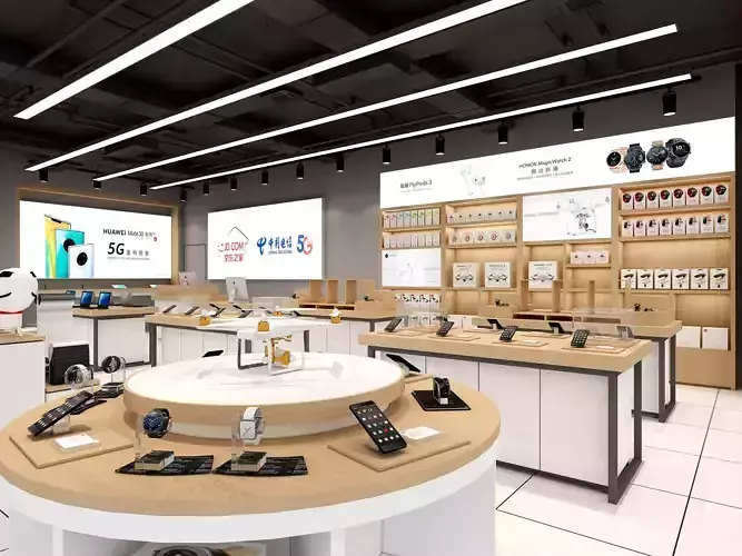 3D model Fashion Tech Store Mobile Phone Shop VR / AR / low-poly | CGTrader