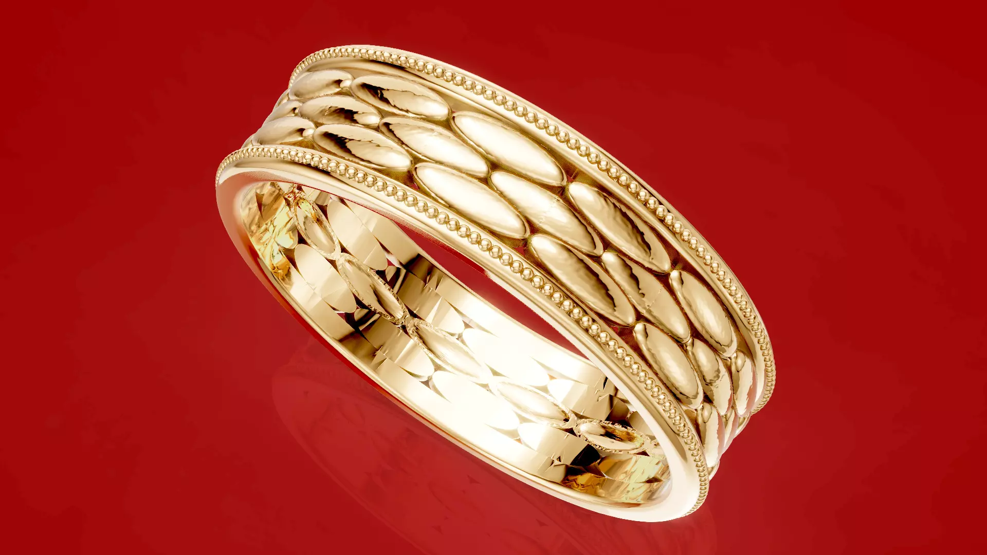 Milgrain geometric Pattern ring 3D model 3D printable | CGTrader