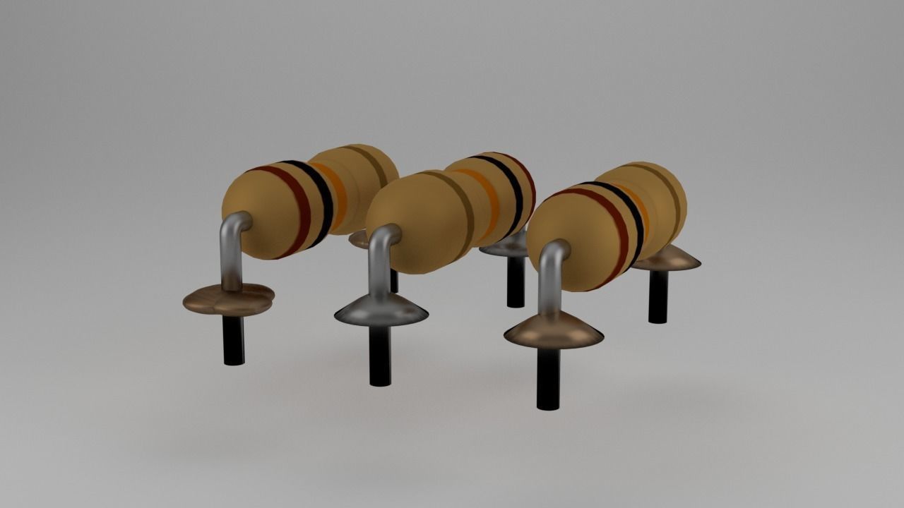 3D model Resistor - Through Hole with Solder VR / AR / low-poly | CGTrader
